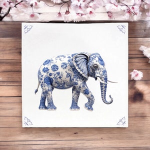 Elefant, Tile, Delft Blue, Kitchen Tile, Bathroom Tile, Wall Art ...