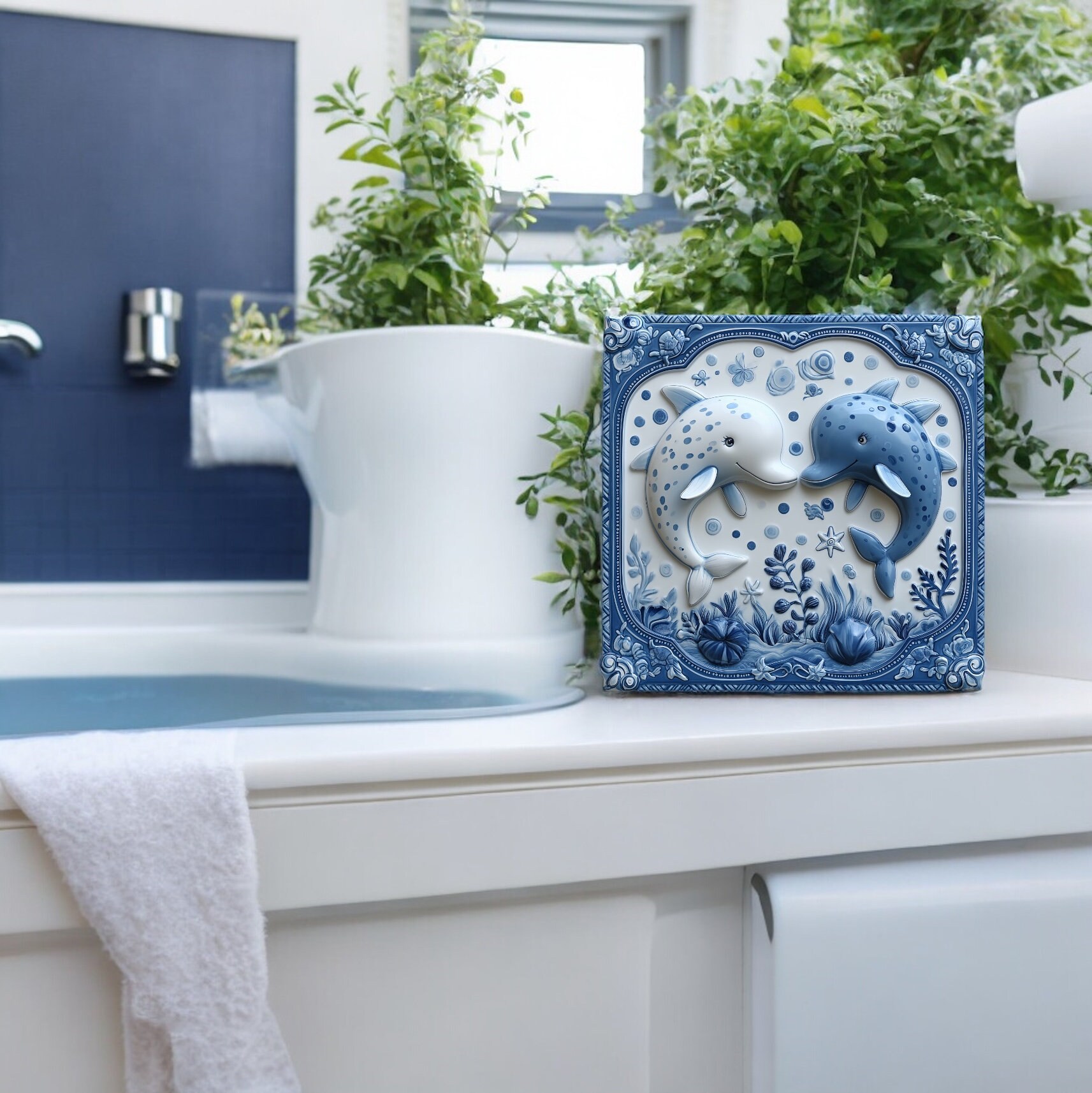 Dolphin, Delft Blue, Delft Blue, Delft Blue Tile, Tile, Dolphins ...