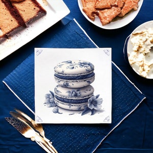 Delft Blue Macaron, Delft Blue Tile, Tile, Delft Blue Tiles, Delft Blue ...