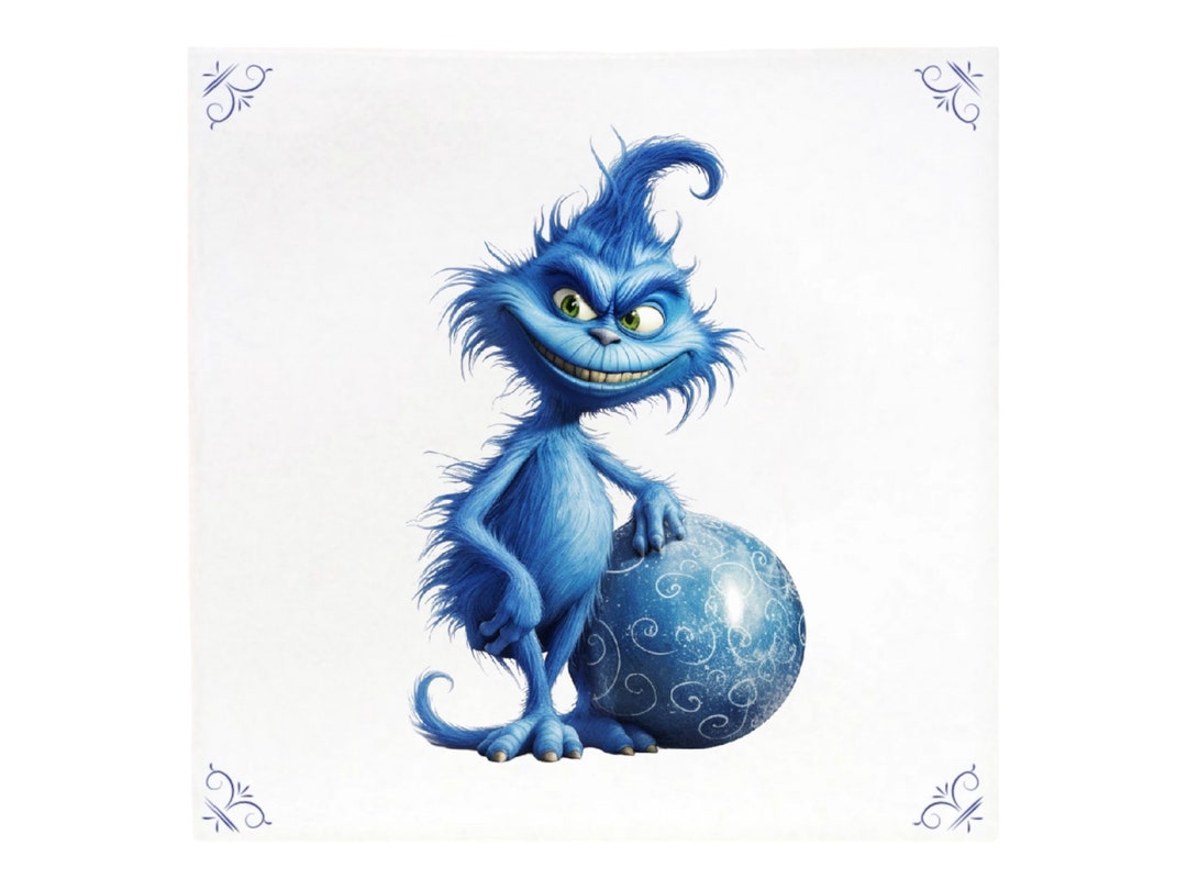 Delft Blue, Delft Blue Ceramic Tile, Delft Blue Grinch, Grinch Tile ...
