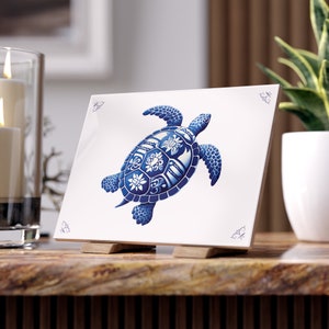Turtle, Delft Blue Tile, Ceramic Tile, 6" X 8", Delft Blue, Wall Art ...