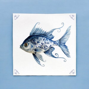 Delft Blue Fish, Delft Blue Tile, Tile, Delft Blue Tiles, Delft Blue ...