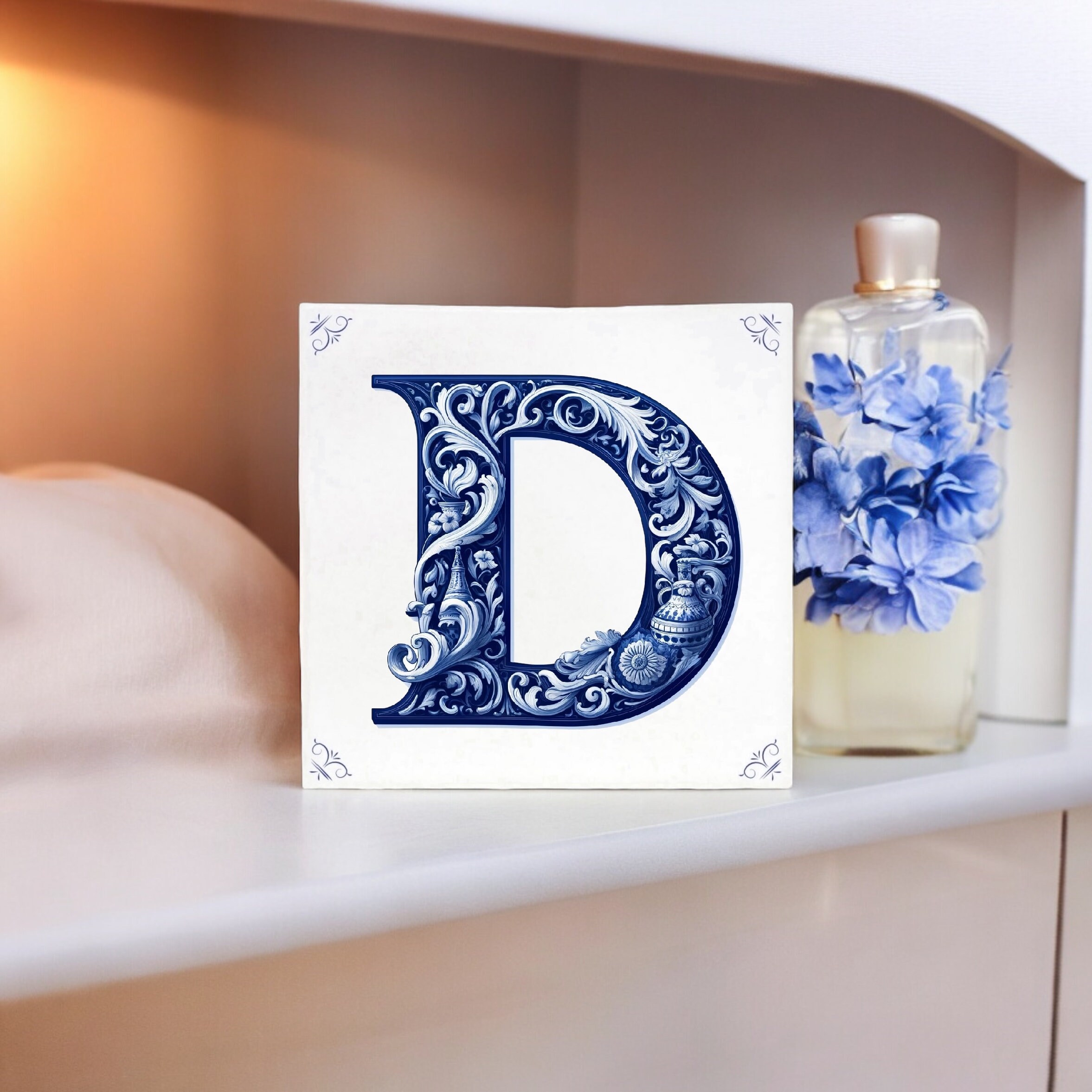 Alphabet, Initial D, Alphabet Tile, Tile, Delft Blue, Kitchen Tile ...
