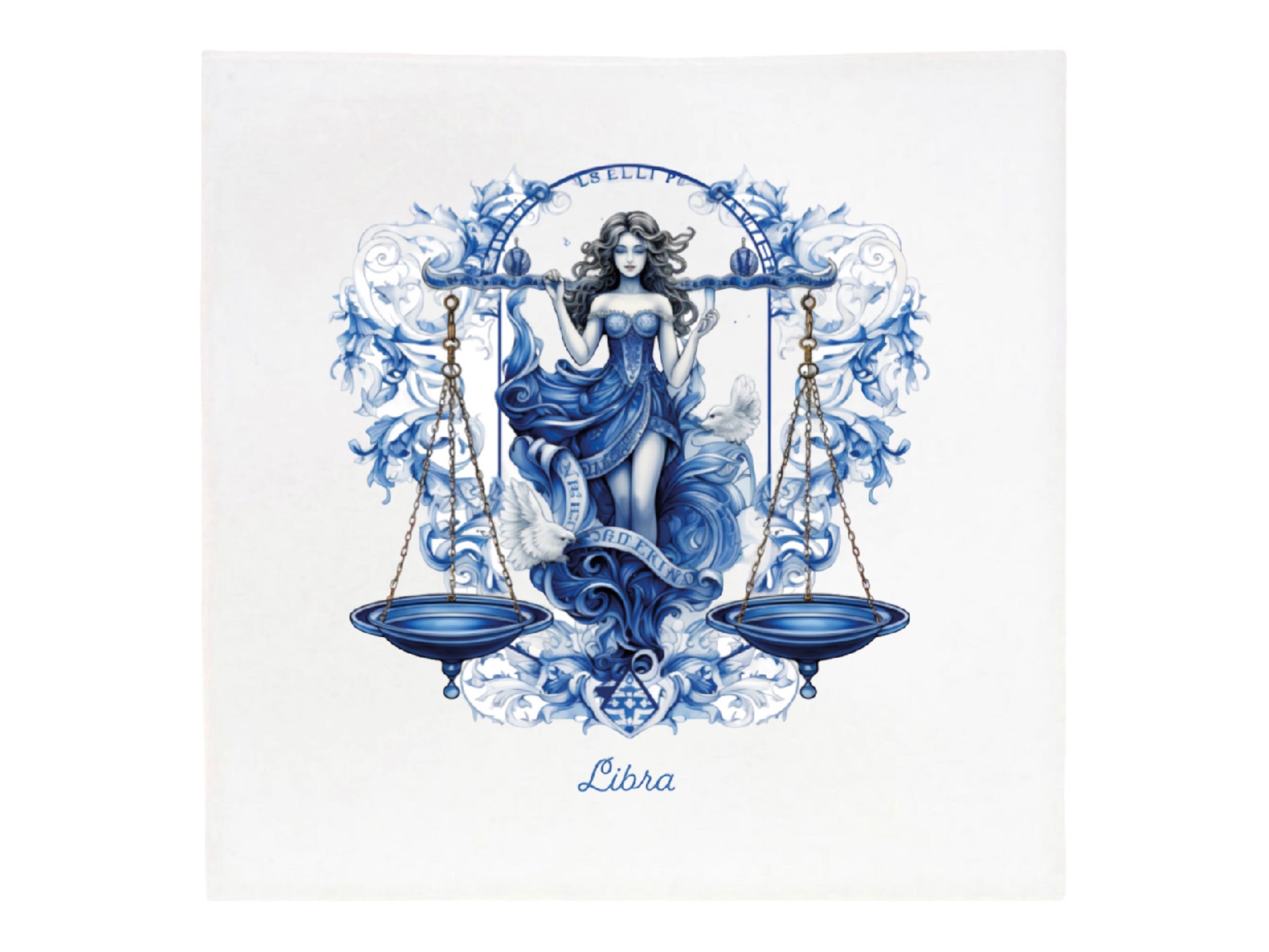Libra, Delft Blue, Delft Blue Tile, Zodiac, Tile, Zodiac Gift ...