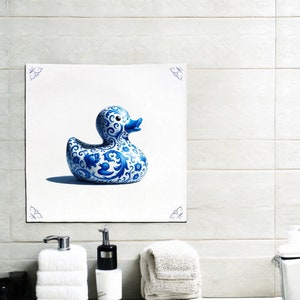 Duck, Tile, Delft Blue, Kitchen Tile, Bathroom Tile, Rubber Duck, Wall ...