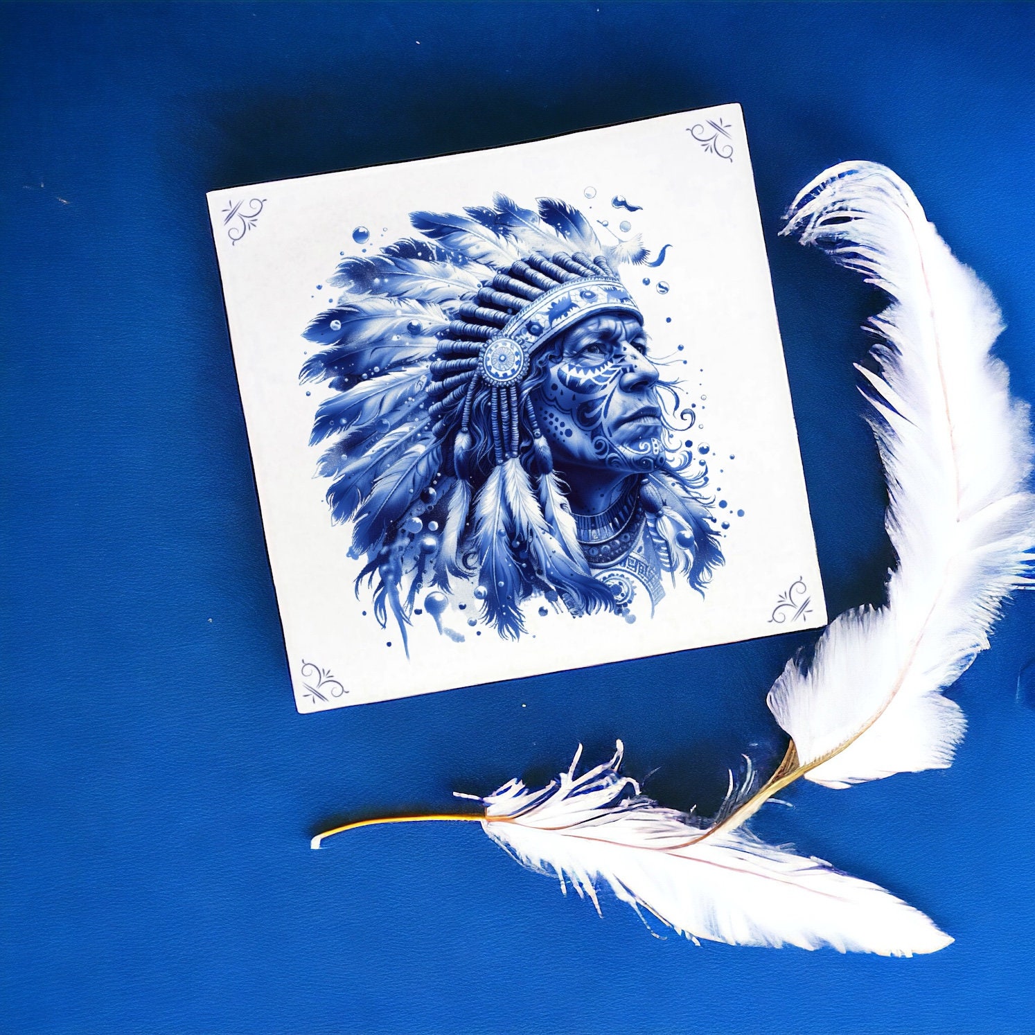 Delft Blue Chief, Delft Blue Tile, Tile, Delft Blue Tiles, Indian Tile ...