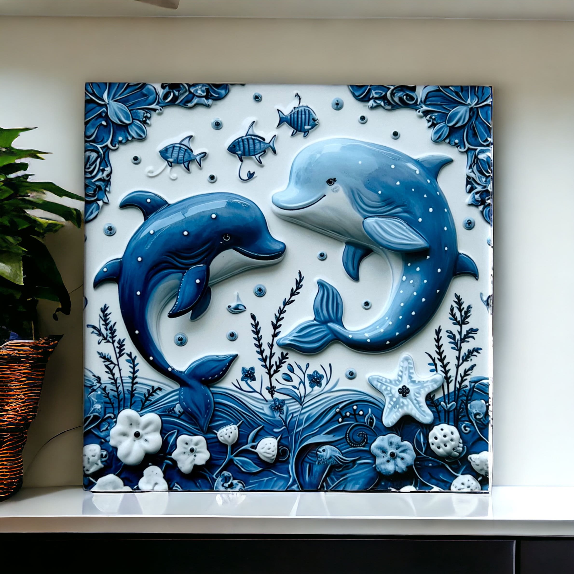 Dolphin, Delft Blue, Delft Blue, Delft Blue Tile, Tile, Dolphins ...
