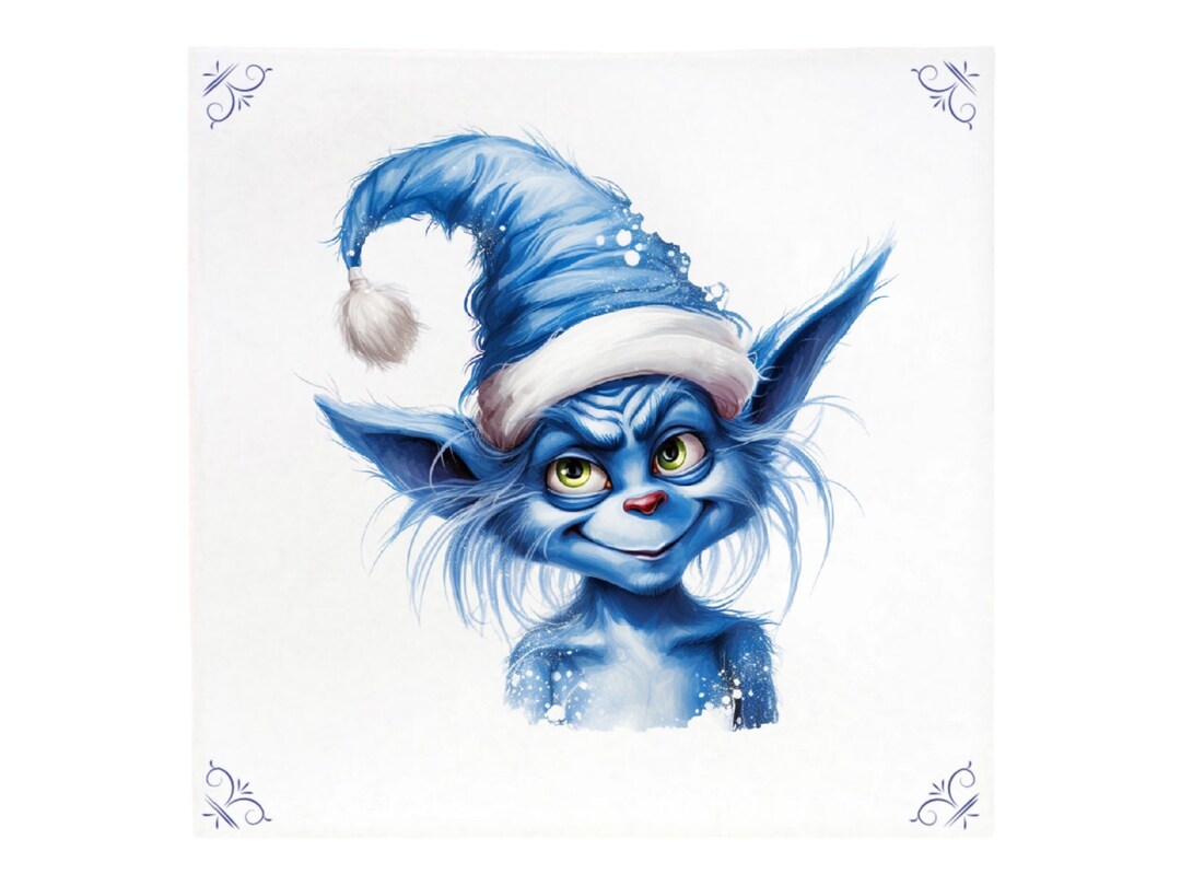 Delft Blue, Delft Blue Ceramic Tile, Delft Blue Grinch, Grinch Tile ...