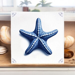 Starfish, Tile, Delft Blue, Kitchen Tile, Bathroom Tile, Wall Art ...