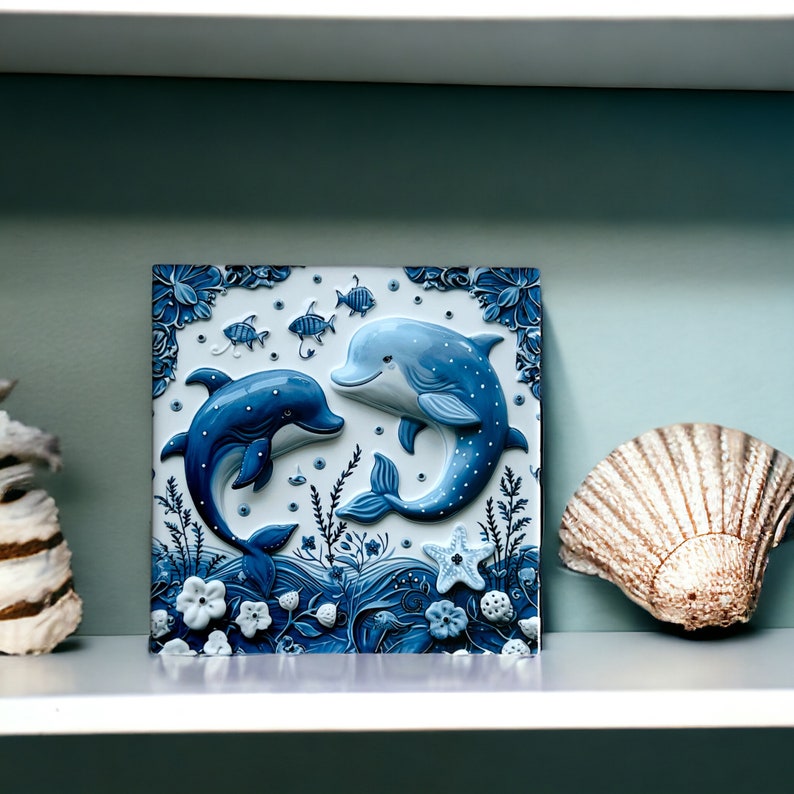 Dolphin, Delft Blue, Delft Blue, Delft Blue Tile, Tile, Dolphins ...