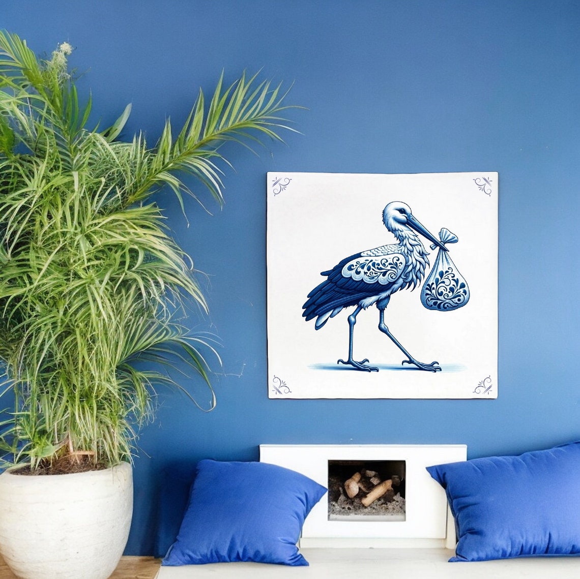 Stork, Tile, Delft Blue, Kitchen Tile, Bathroom Tile, Wall Art, Kitchen ...