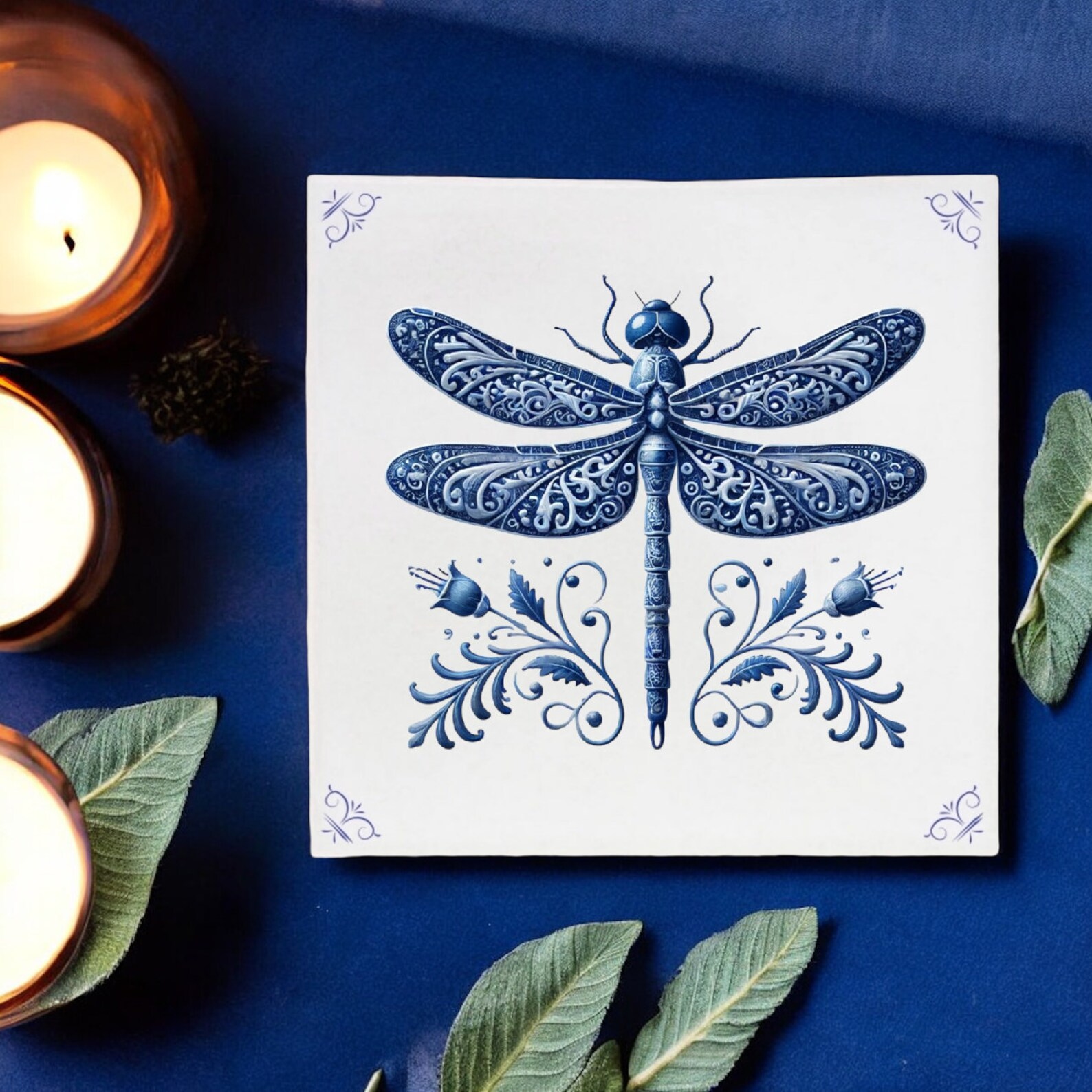 Dragonfly, Tile, Delft Blue, Kitchen Tile, Bathroom Tile, Wall Art ...