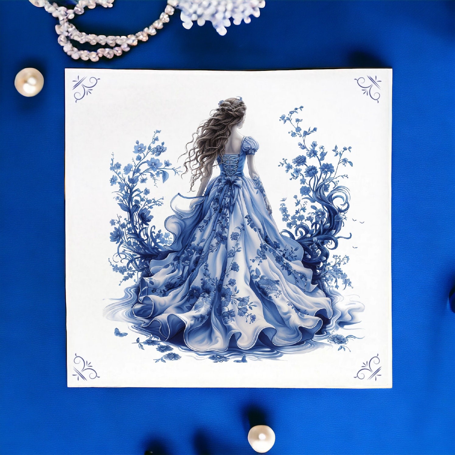 Princess, Tile, Delft Blue, Delft Blue Tile, Royal Blue, Sleeping ...