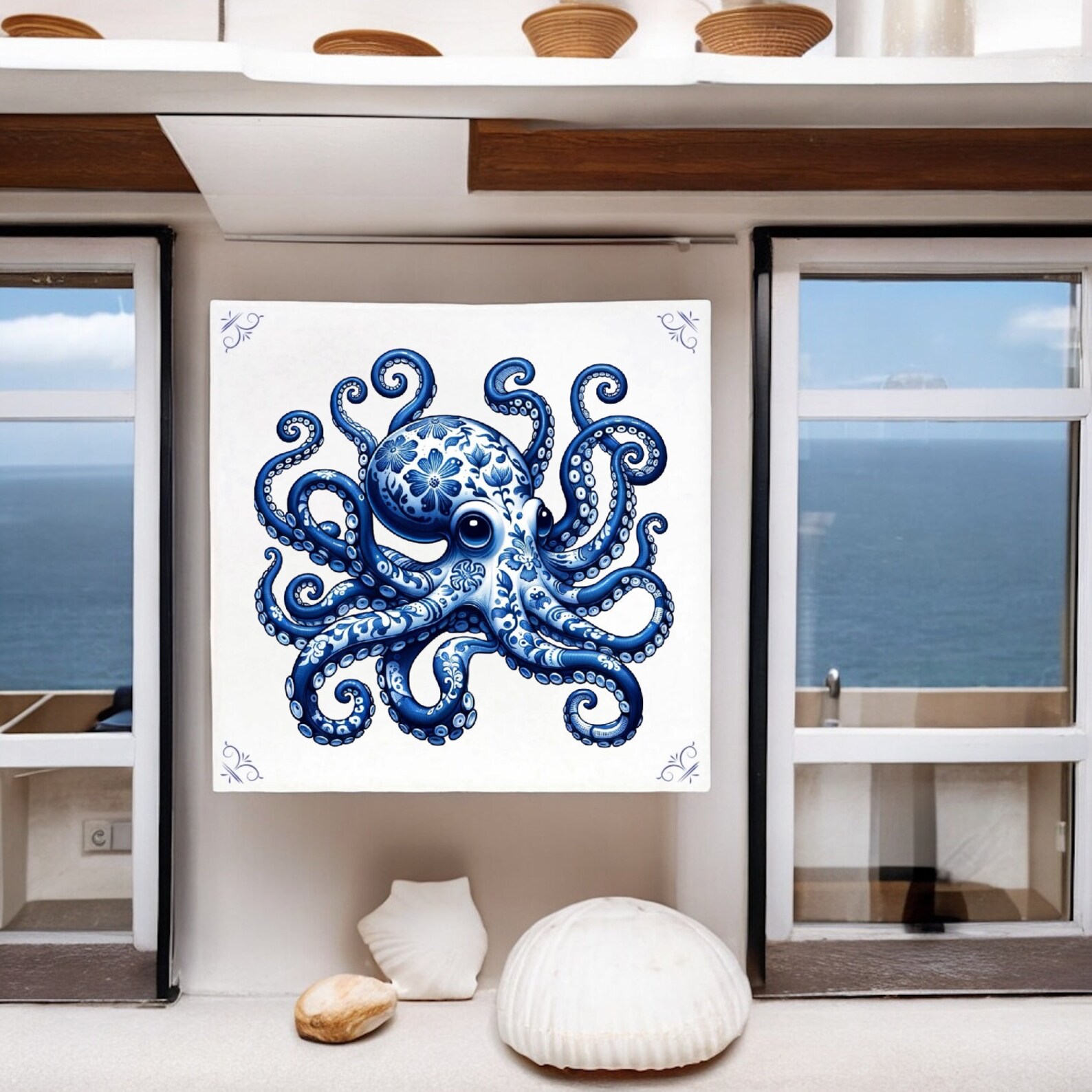 Octopus, Tile, Delft Blue, Kitchen Tile, Bathroom Tile, Wall Art ...