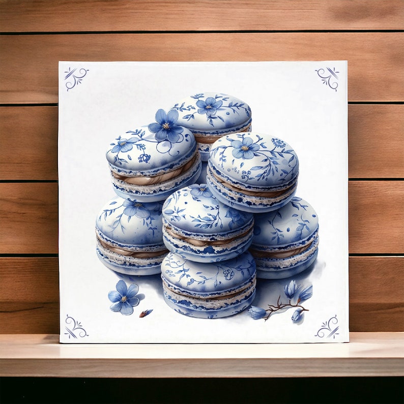 Delft Blue Macaron, Delft Blue Tile, Tile, Delft Blue Tiles, Delft Blue ...