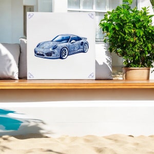 Sports Car, Car, Tile, Delft Blue, Delft Blue Tile, Bathroom Tile, Wall ...