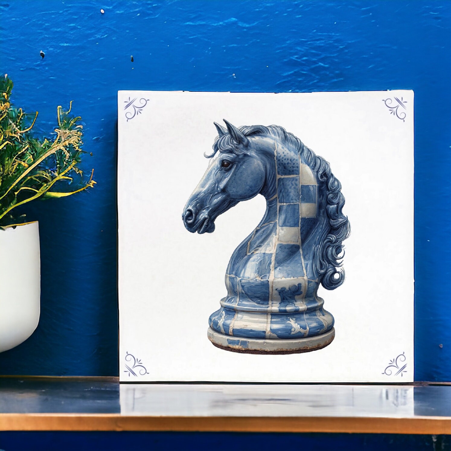 Chess, Tile, Delft Blue, Delft Blue Tile, Chess Piece, Horse, Royal ...