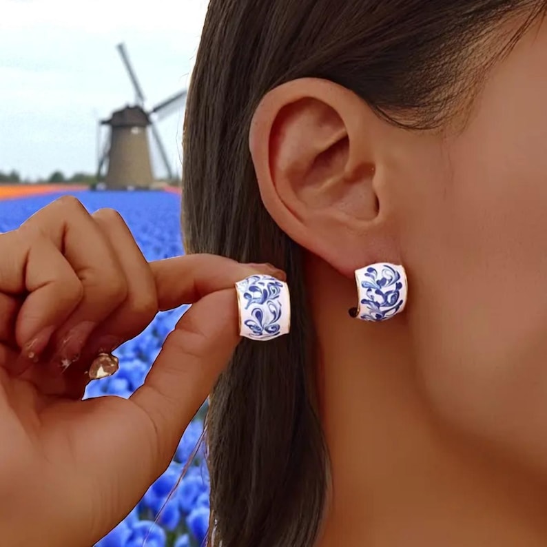 Earrings, Delft Blue, Jewellery, Jewelry, Delft Blue Ceramics, Delft ...