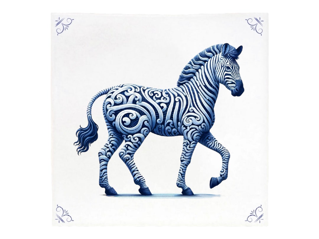 Zebra, Tile, Delft Blue, Kitchen Tile, Bathroom Tile, Wall Art, Kitchen ...