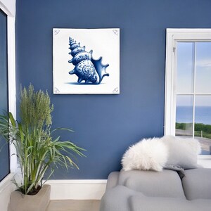 Sea Shell, Tile, Delft Blue, Kitchen Tile, Bathroom Tile, Wall Art ...