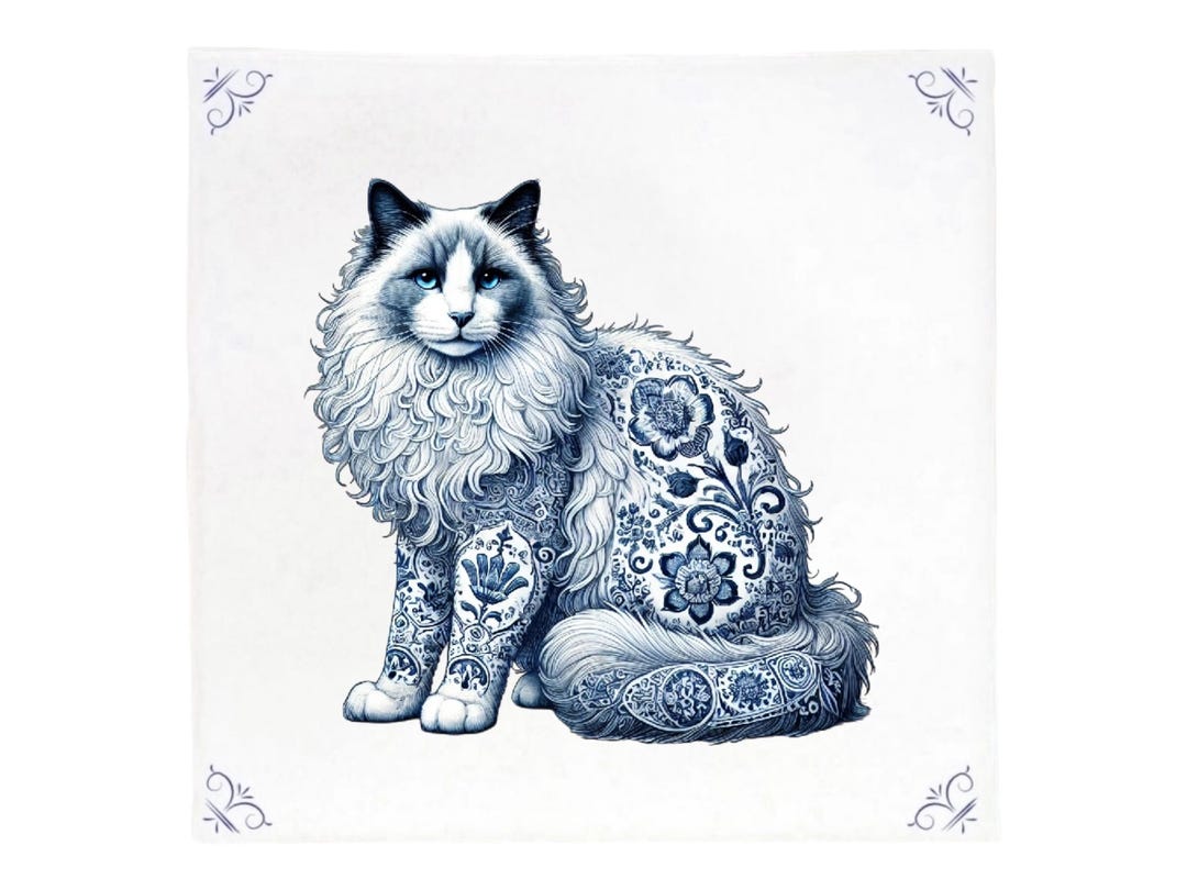 Cat, Delft Blue, Ceramic Tile, Kitchen Tile, Bathroom Tile, Backsplash ...