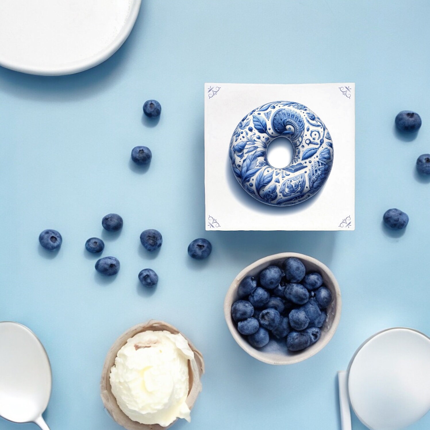 Bagel, Tile, Delft Blue, Kitchen Tile, Bathroom Tile, Wall Art, Kitchen ...