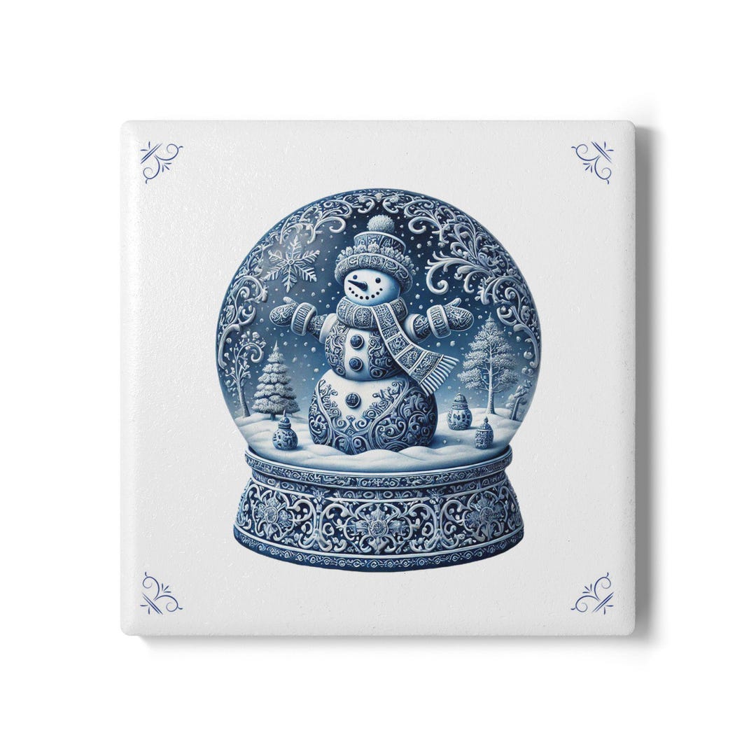 Snow Globe, 3.94x3.94 Inches, Delft Blue, Delft Blue Tile, Backsplash ...