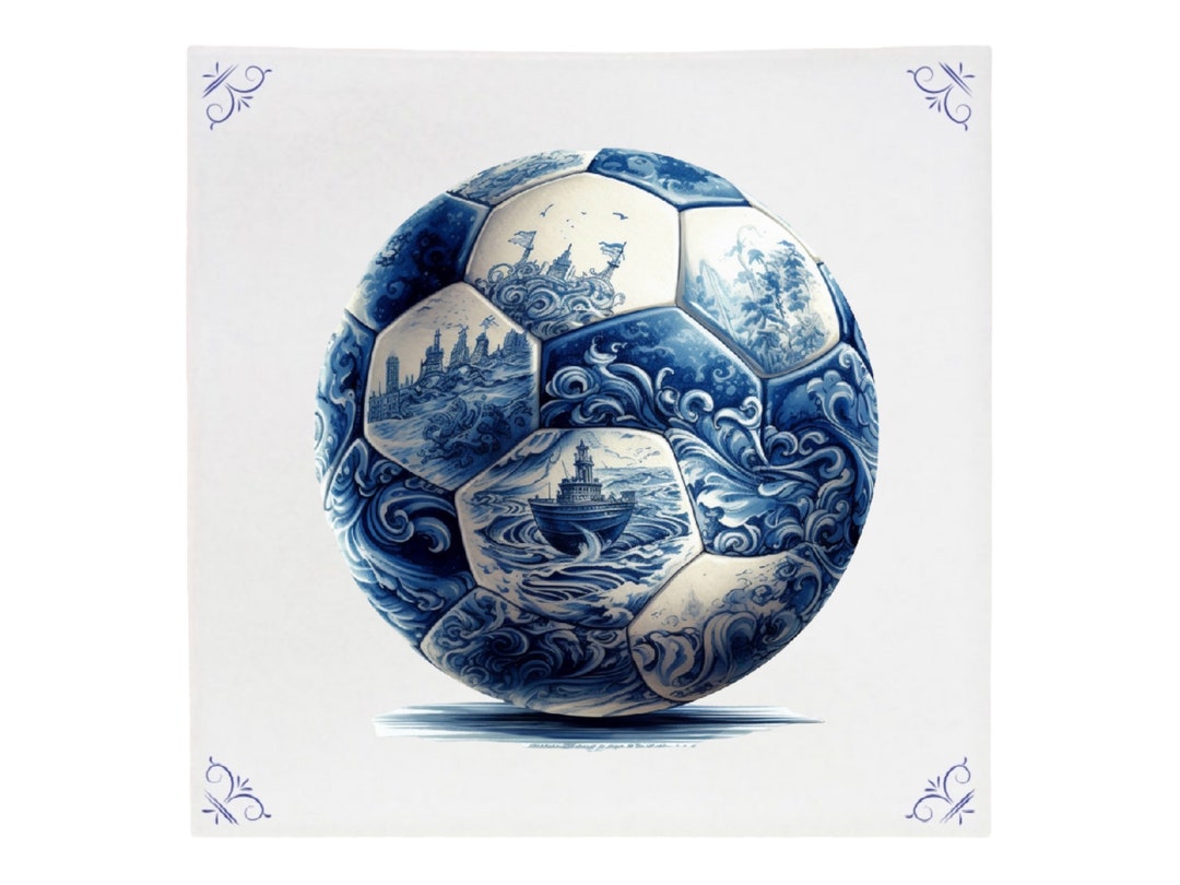 Delft Blue, Delft Blue Tile Ceramic, Delft Blue Football, Football Tile ...