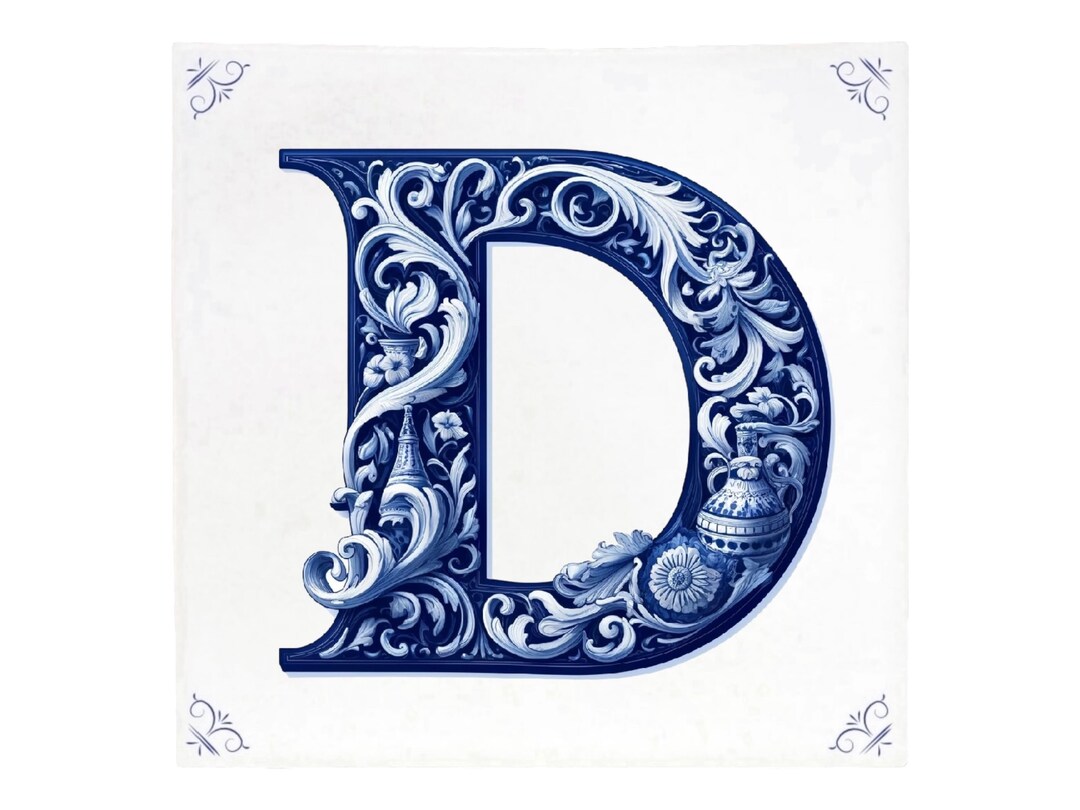 Alphabet, Initial D, Alphabet Tile, Tile, Delft Blue, Kitchen Tile ...