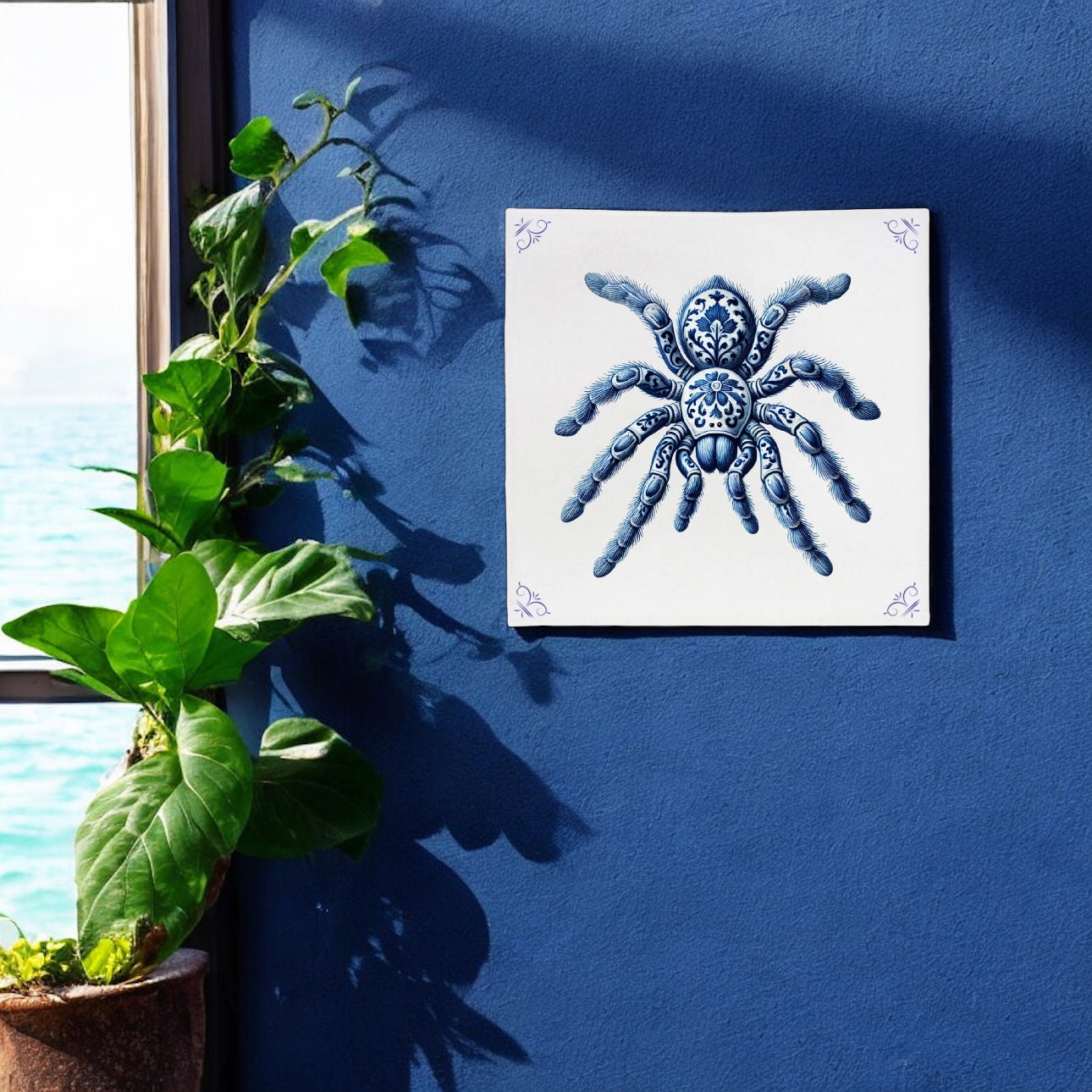 Tarantula, Tile, Delft Blue, Kitchen Decor, Spider, Bathroom Tile, Wall ...
