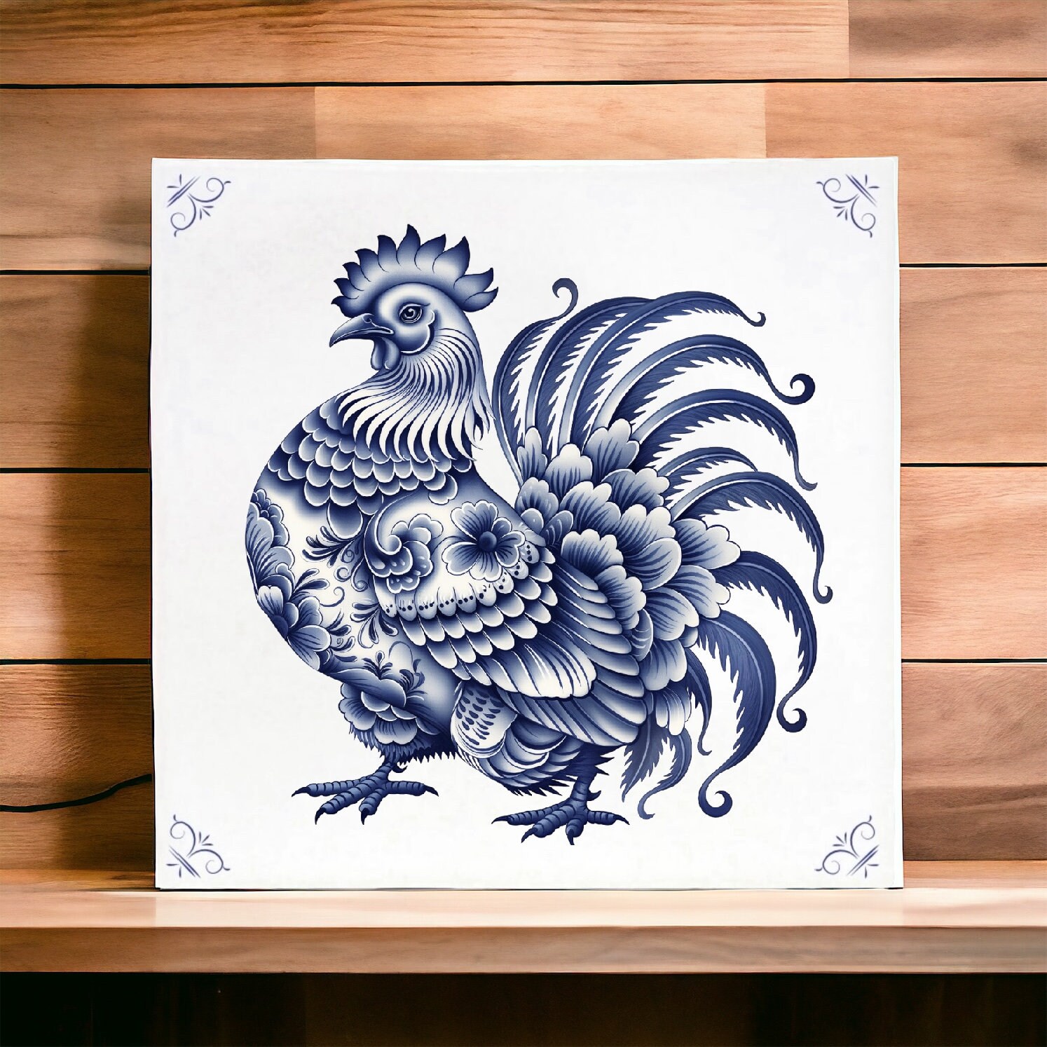 Delft Blue Chicken, Delft Blue Tile, Tile, Delft Blue Tiles, Animal ...