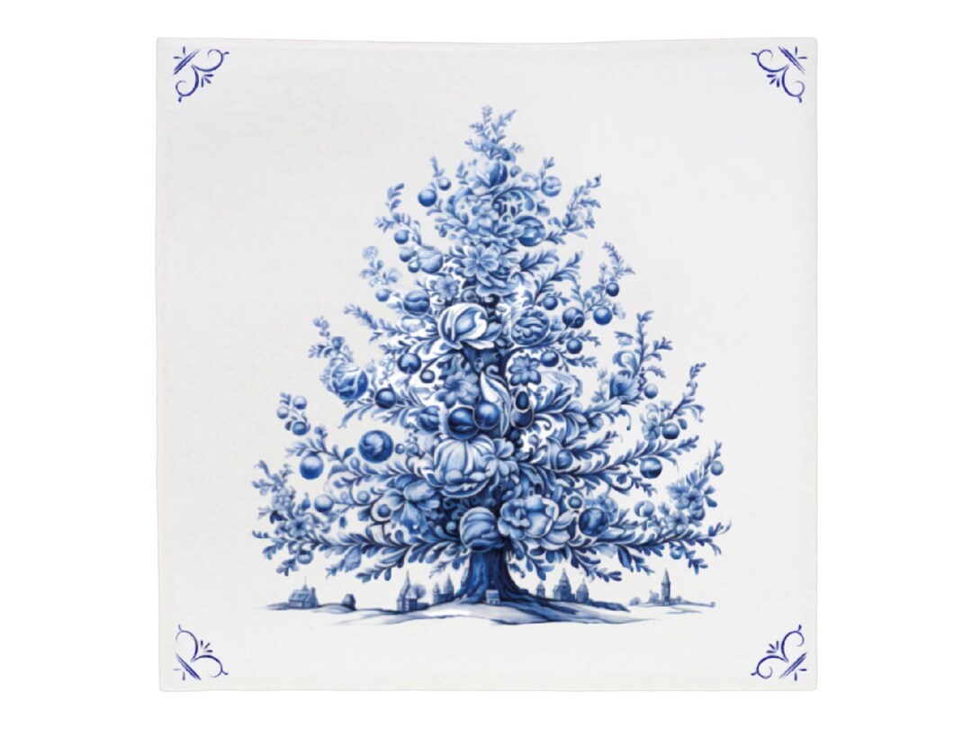 Xmas Tree, Delft Blue, Delft Blue Tile, Christmas Tree Decor ...