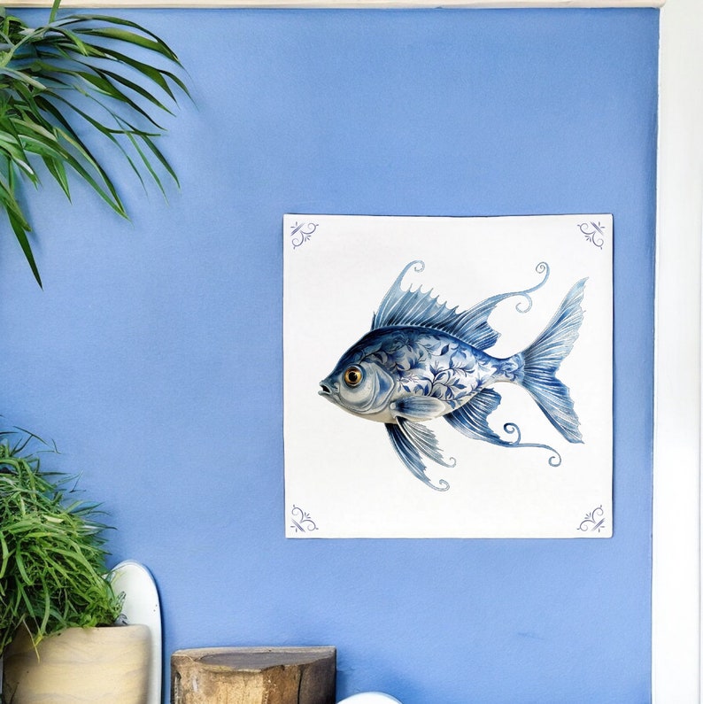 Delft Blue Fish, Delft Blue Tile, Tile, Delft Blue Tiles, Delft Blue ...
