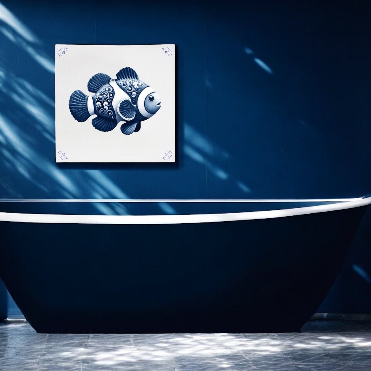 Clownfish, Tile, Delft Blue, Fish, Tropical Fish, Delft Blue Tile ...