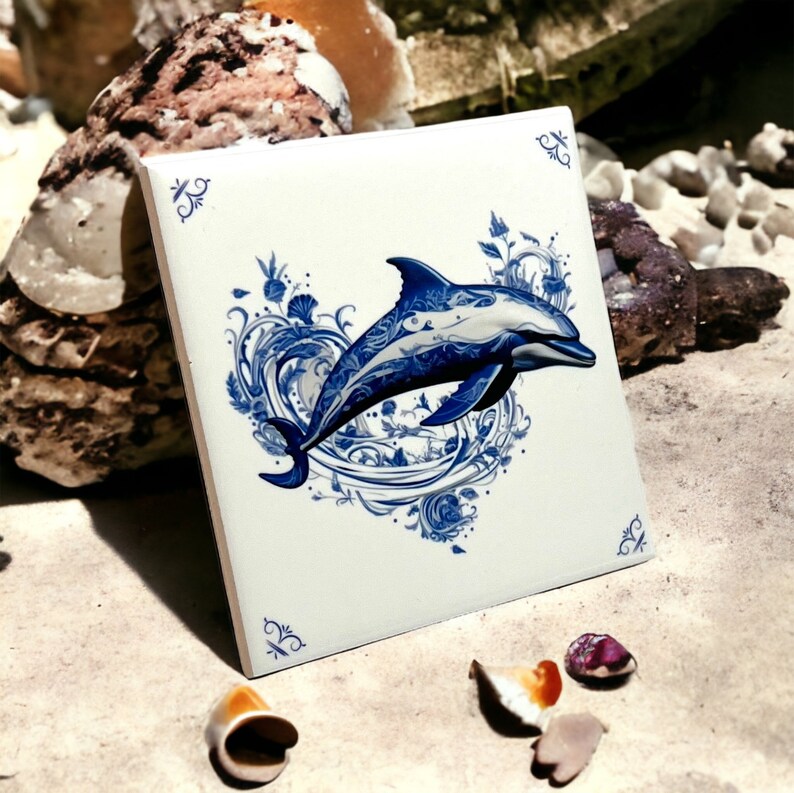 Delft Blue, Delft Blue Tile Ceramic, Delft Blue Dolphin, Dolphin Tile ...
