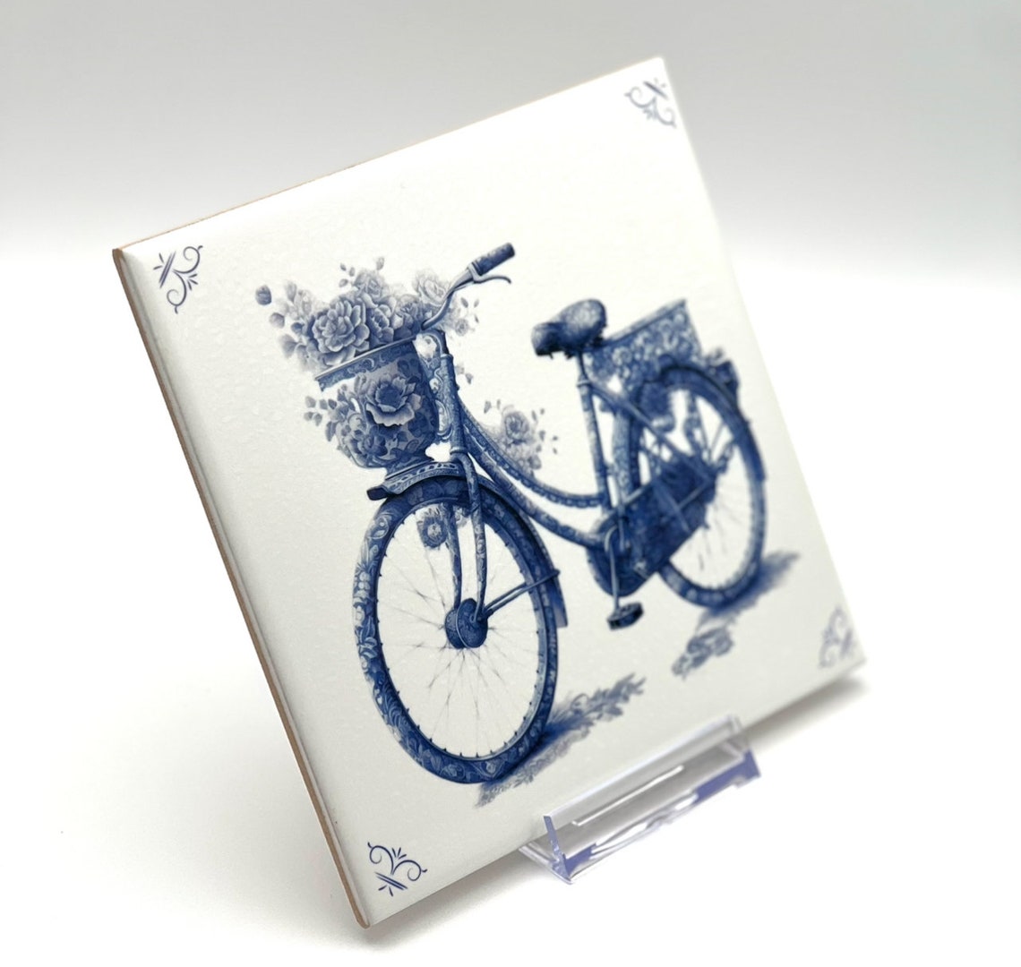 Delft Blue Delft Blue Tile Ceramic Delft Blue Bicycle - Etsy