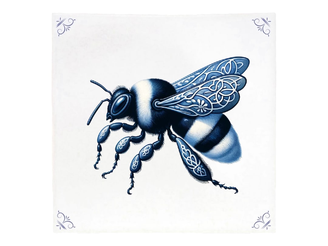 Bee, Tile, Delft Blue, Delft Blue Tile, Royal Blue, Honey Bee, Bumble ...