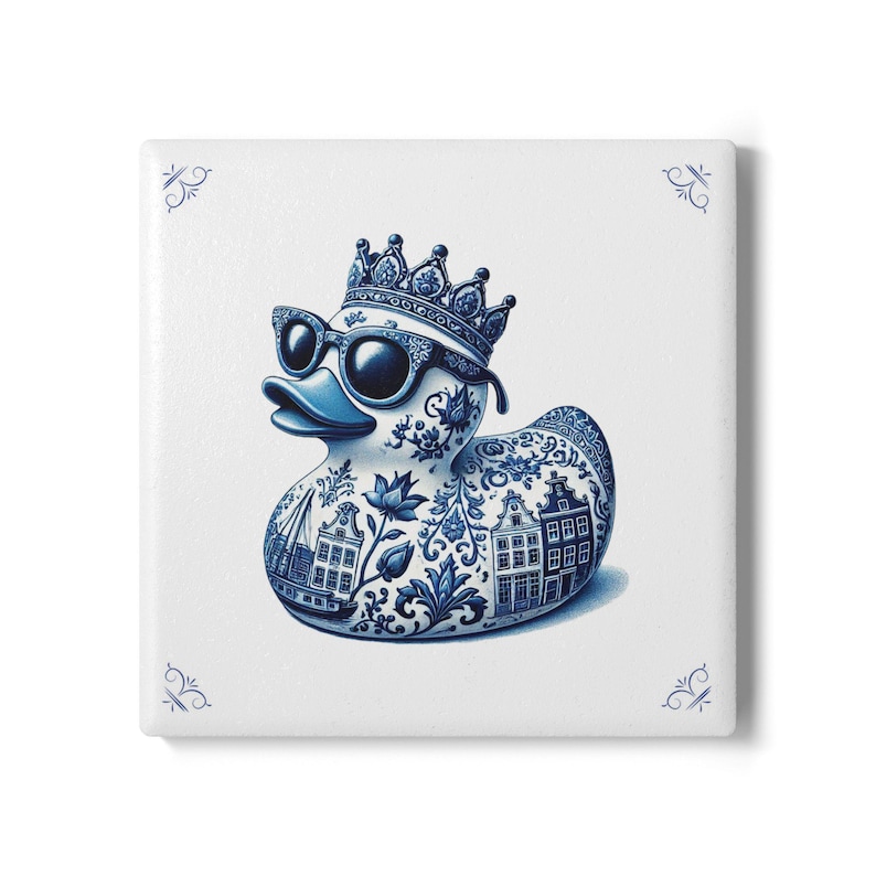 3.94" X 3.94", Rubber Duck, Delft Blue, Ceramic Tile, Delft Blue Tile ...