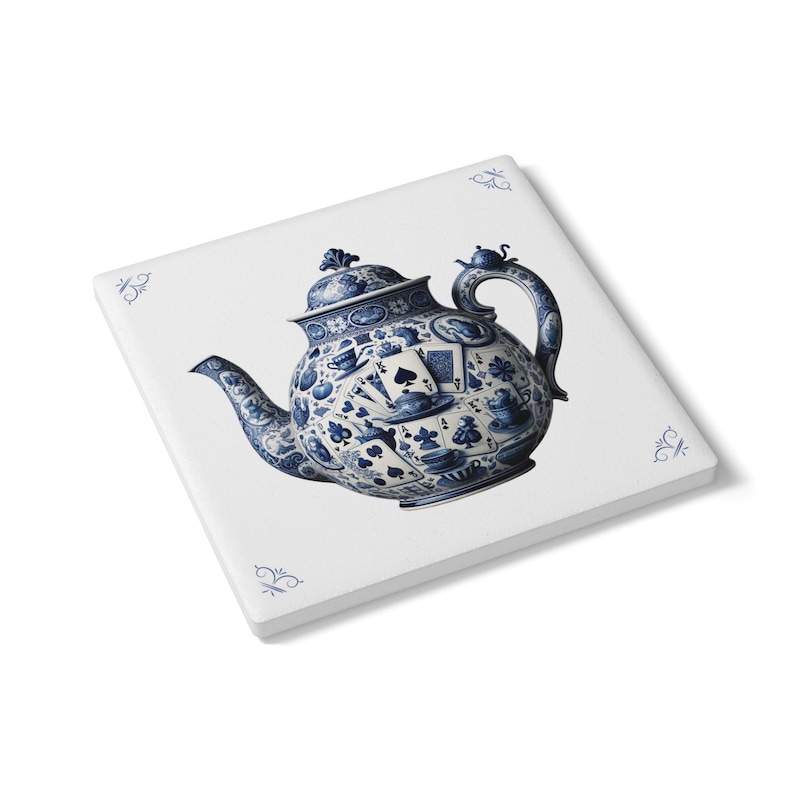 Teapot, 3.94x3.94 Inch, Delft Blue, Ceramic Tile, Delft Blue Tile ...