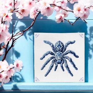Tarantula, Tile, Delft Blue, Kitchen Decor, Spider, Bathroom Tile, Wall ...