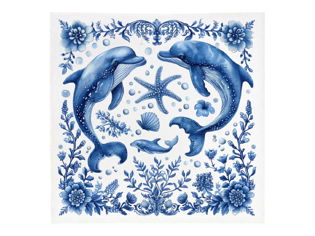 Delft Blue Dolphin, Delft Blue, Tile, Delft Gift, Dolphin, Valentine ...