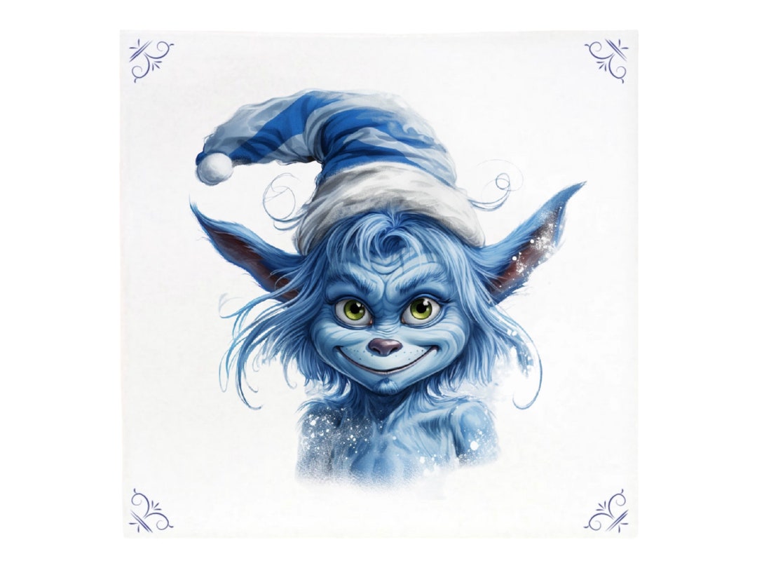 Delft Blue, Delft Blue Ceramic Tile, Delft Blue Grinch, Grinch Tile ...