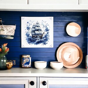 Delft Blue VOC Ship, Delft Blue Tile, Tile, Delft Blue, De Amsterdam ...