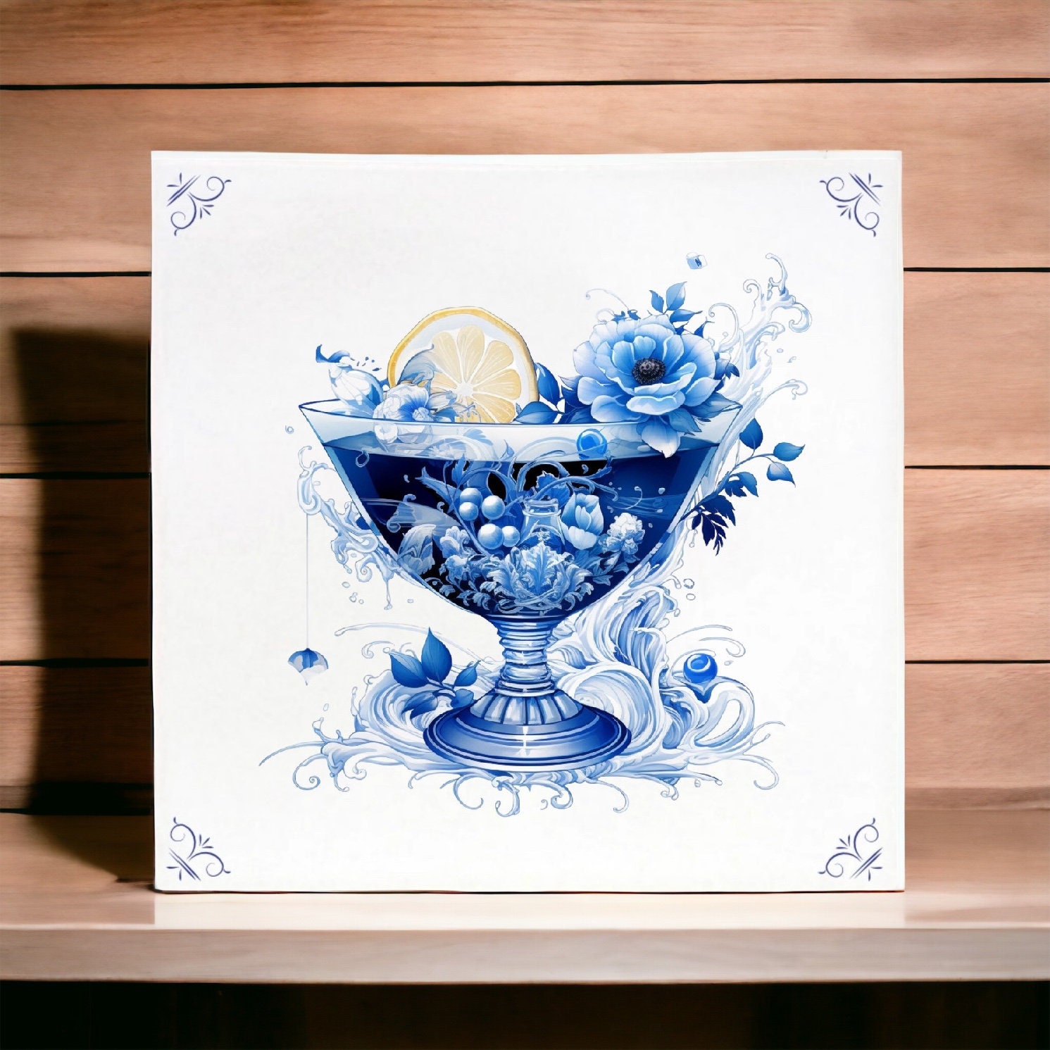 Delft Blue, Delft Blue Ceramic Tile, Delft Blue Cocktail, Cocktail ...