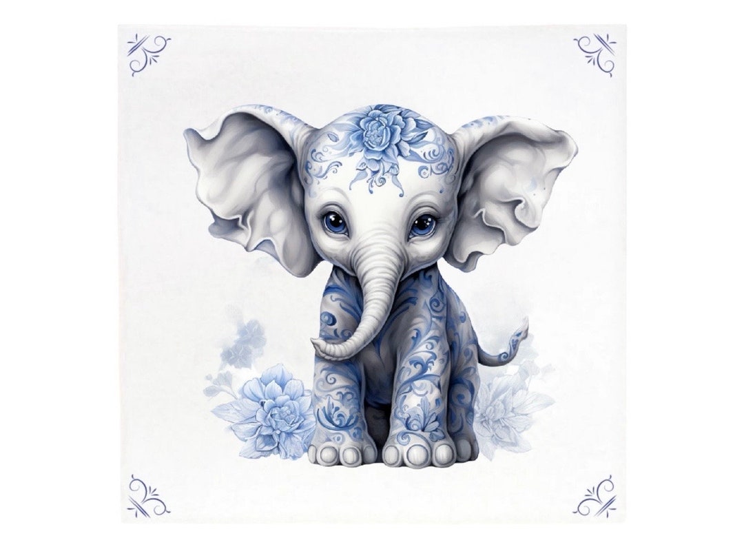 Delft Blue, Delft Blue Ceramic Tile, Delft Blue Elephant, Elephant ...