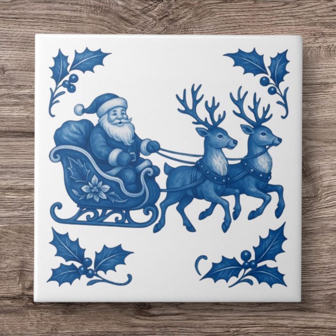 Santa, Tile, Delft Blue, Delft Blue Tile, Royal Blue, Kitchen Tile ...
