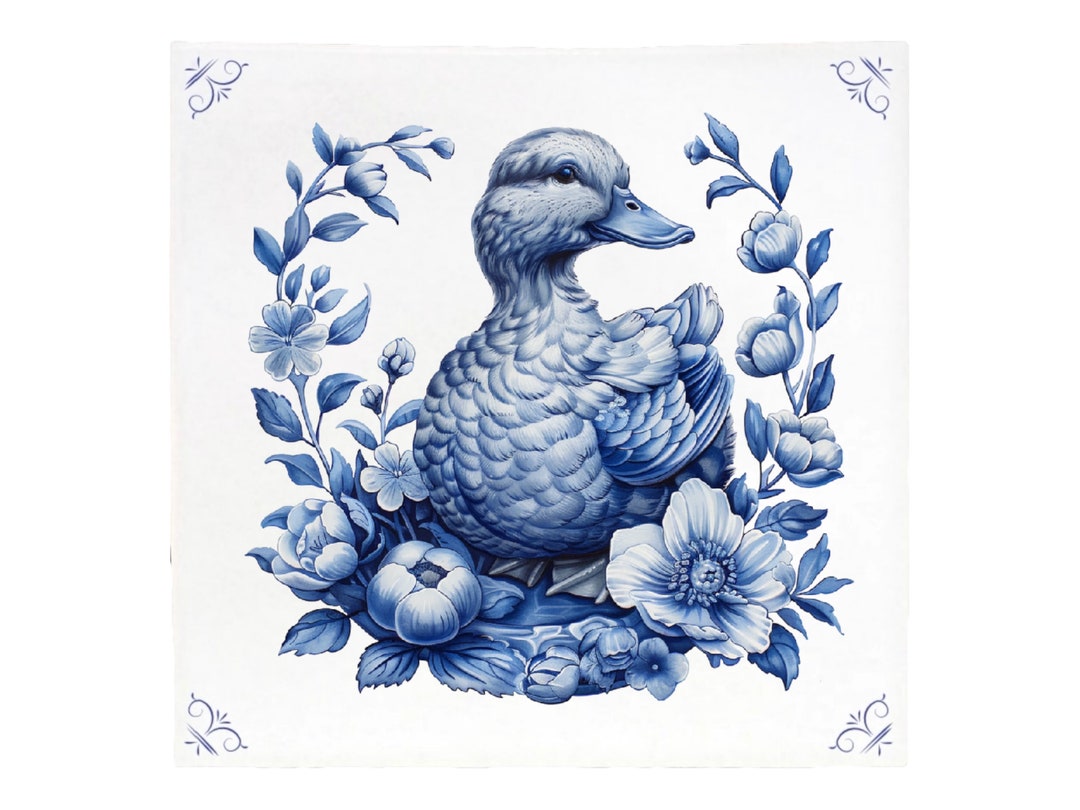 Delft Blue Duck, Delft Blue Tile, Tile, Delft Blue Tiles, Delft Blue ...