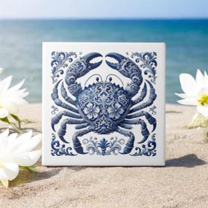 Crab, Delft Blue, Bathroom Tile, Kitchen Tile, Backsplash, Ceramic Tile ...
