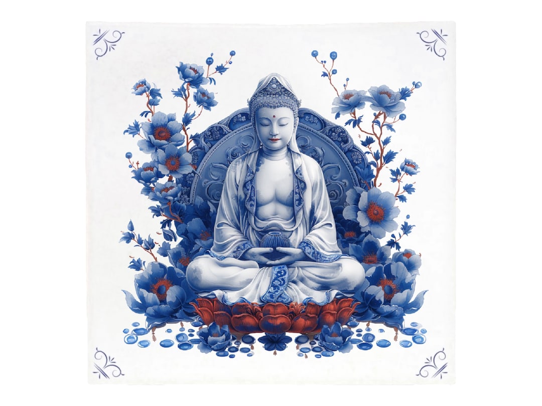 Buddha, Tile, Delft Blue, Kitchen Tile, Bathroom Tile, Wall Art ...