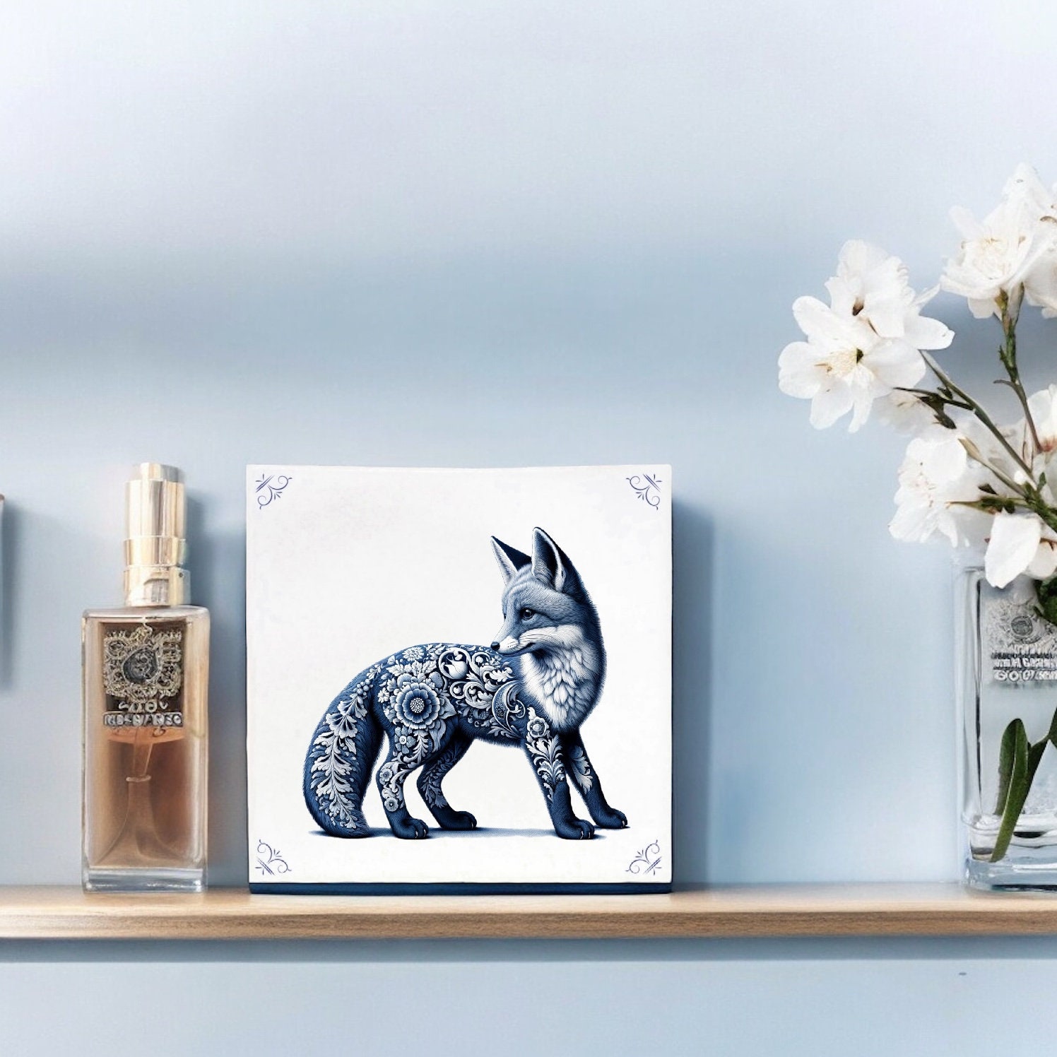 Fox, Tile, Delft Blue, Delft Blue Tile, Royal Blue, Animal, Kitchen ...